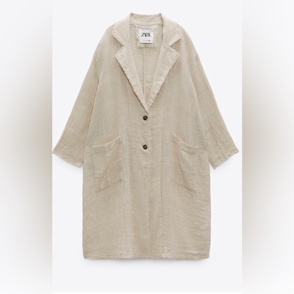 Zara | Jackets & Coats | Iso Zara Linen Jacket | Poshmark